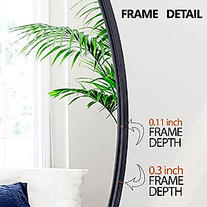 Smartxchoices Round Mirror 24 Inch, Metal Frame Wall Mounted Circle Mirrors, Vanity Modern Minimalist Décor for Entryway,Bathroom Washrooms, Living Rooms