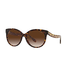 Coach HC8321 Sunglasses, Dark Tortoise/Brown Gradient, 55 mm