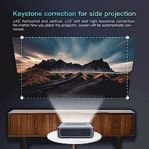 AsterHome X1 Projector with WiFi and Bluetooth, 12000L Native 1080p Projector, 5G Movie Projector for Outdoor Use, 200" Display&Zoom,Outdoor Projector Compatible W/ Tv, iOS, Android