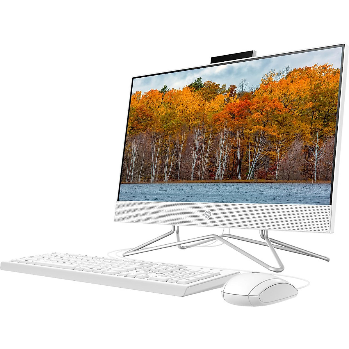 HP All-in-One Desktop, 21.5" FHD Display, AMD Athlon Silver 3050U Processor, 32GB DDR4 RAM, 2TB PCIe M.2 SSD, Webcam, HDMI, RJ-45, Wi-Fi 5, Windows 11 Home, White