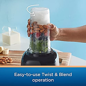 Oster Personal Blender for Shakes, Smoothies, and Single Serve Portable Cups with 2 20-ounce On-the-Go Spill Proof Cups and Lids, BPA-Free & Dishwasher-Safe, Black