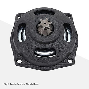 GOOFIT Small 25H 6 Tooth Drum Gear Box Drum Clutch Pad kit with Groove for 2 Stroke 47cc 49cc Engine Mini Dirt Kids Pocket Bike Dirt Bike ATV