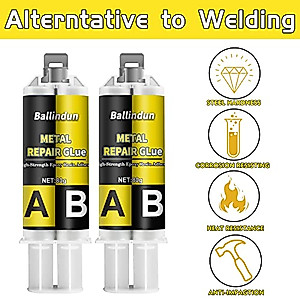 Metal Repair Glue, 2 Pack Metal Epoxy Glue Heavy Duty, High-Temperature Heat Resistant Adhesive Glue for Metal to Metal, Plastics, Stainless Steel, DIY Craft, Aluminum Alloy, Metal Tube