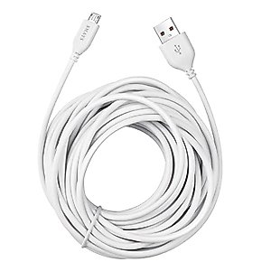 Smays 26ft Power Extension Cable Compatible with Wyze Cam, Zmodo, Blink Mini, Oculus Go, Kasa Cam, Yi Home Security Camera in Outdoor Indoor, Long Micro USB Cord White