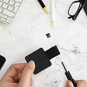 SLSON 12 Pack Notebook Pen Loop Holder Self-Adhesive Pen Holder Pencil Holders Elastic Loop Designed for Notebooks Journals Calendars (Black)