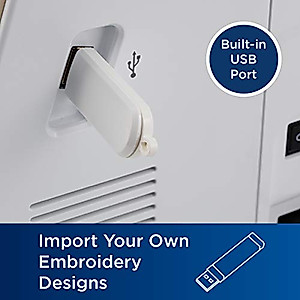 Brother PE535 Embroidery Machine, 80 Built-in Designs, 4" x 4" Hoop Area, Large 3.2" LCD Touchscreen, USB Port, 9 Font Styles