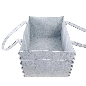TOFOAN Baby Diaper Caddy Organizer with Removable Inserts,Thickened Felt Nursery Basket,Baby Diaper Bag Organizer with Detachable Dividers,Baby Diaper Caddy Organizer for Changing Table,Car - Grey