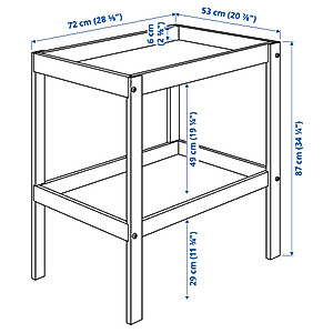 Ikea SNIGLAR changing table, 72x53 cm, beech/white