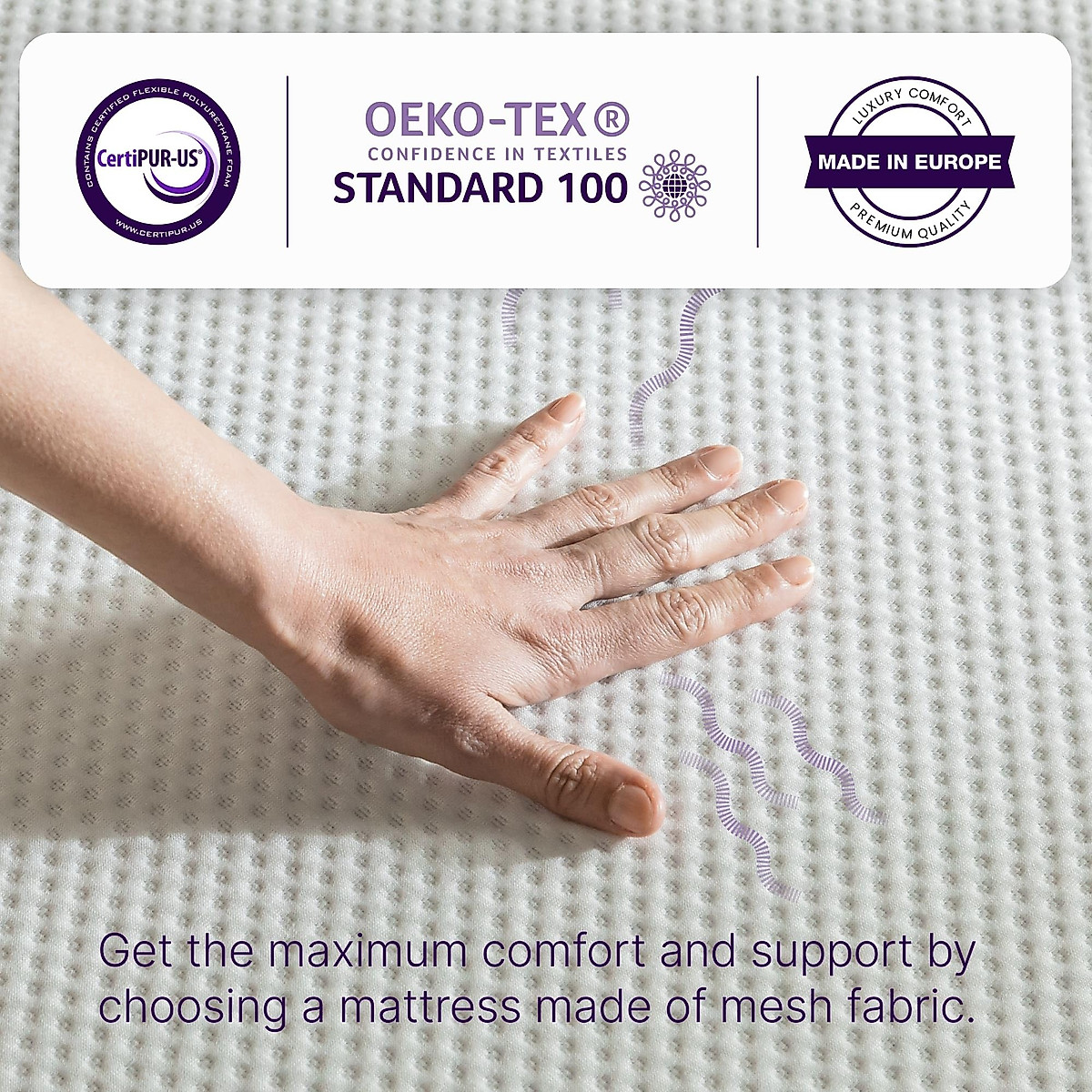 NapQueen 10 Inch Queen Size Mattress, Bamboo Charcoal Memory Foam Mattress, Bed in a Box, White