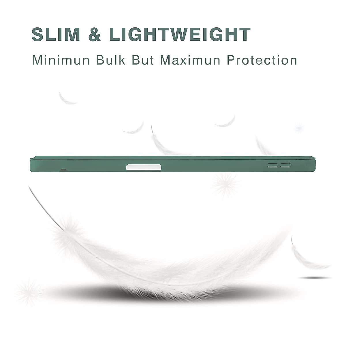 Dwopar for iPad Air 6/5/4 Case, iPad Air 5th/4th Generation Case for 10.9 Inch 2022,2024 Protective Cover for iPad Air 11 inch with Pencil Holder, Support Wireless Charging, Smart Trifold Stand(Green)