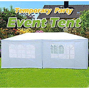 10'x20' Outdoor Party Tent for Birthday, Wedding Parties, Patio Gazebo, Canopy Tent with 6 Removable Sidewalls and 2 Doors, Cater Events Pavilion with Transparent Windows, Waterproof, Easy Set