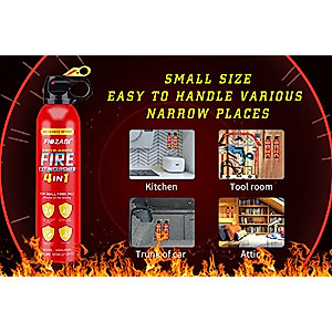 FIOZABI Portable Fire Extinguisher Spray With Bracket Can Prevent Re-Ignition,Best Suitable for The House/Car/Truck/Boat/Kitchen/Home Water-Based Fire Extinguishers Fire Type A/B/C/K 620ml (2 pack)