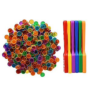 Yuanhe Magnetic Bingo Chips Set - 6 Colors Magnetic Wands with 600 Metal Chips for Counting and Sorting, Educational Activities