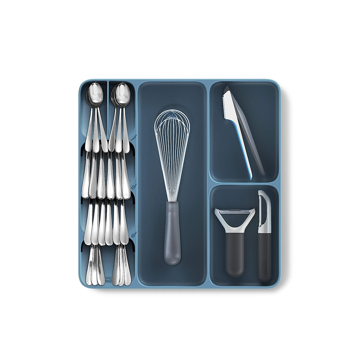 Joseph Joseph DrawerStore Kitchen Drawer Organizer Tray for Cutlery Utensils and Gadgets, One-size, Blue