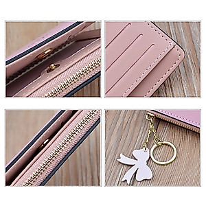 Women's wallet, female short Korean version of fashion chrysanthemum coin purse, soft thin wallet., Light green