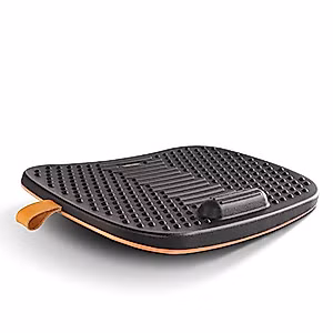 FEZIBO Standing Desk Mat with Anti Fatigue Bar, Wooden Wobble Balance Board with Ergonomic Design Comfort Floor Mat (Medium, Obsidian Black)