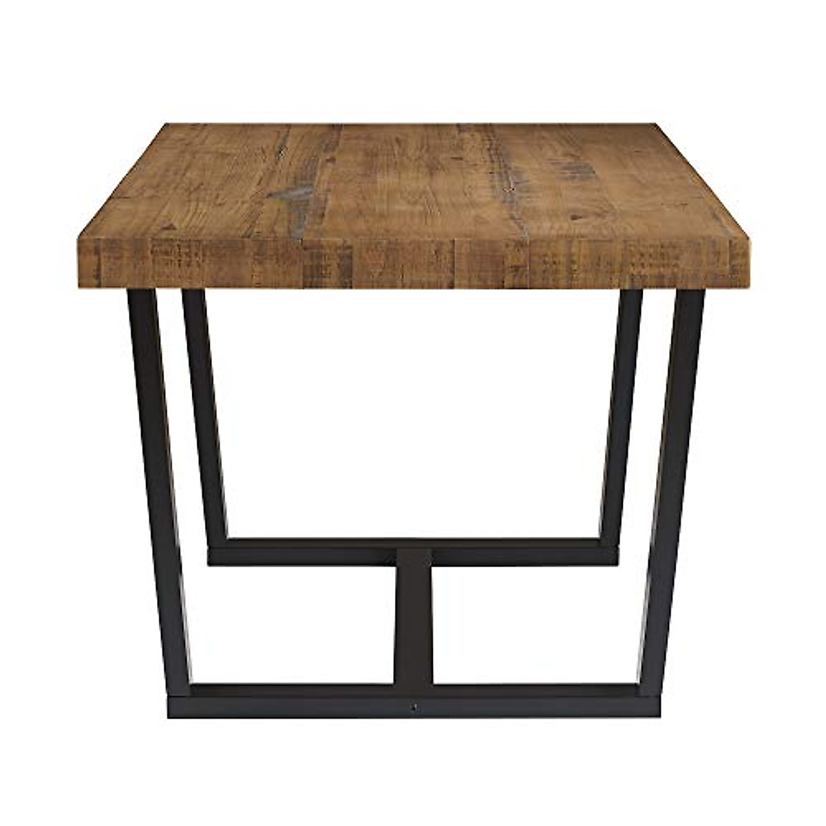 Walker Edison Andre Modern Solid Wood Dining Table, 52 Inch, Rustic Oak