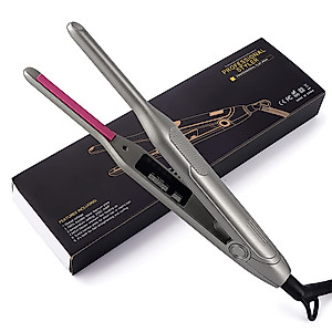 Short Hair Small Flat Iron, Hair Straightener and Curling Iron in one, mvxitanny Pencil Hair Straightener, Adjustable Temperature Straight with 1/3 inch Beard, Instant Heating, Dual Voltage
