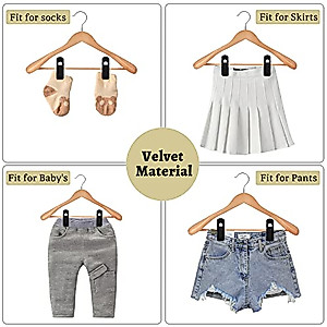 Andiker 20PCS Black Velvet Hanger Clips, Non-Slip Strong Finger Flocked Clips for Thin Velvet Hangers Suit Pants Trousers Skirt (Black)