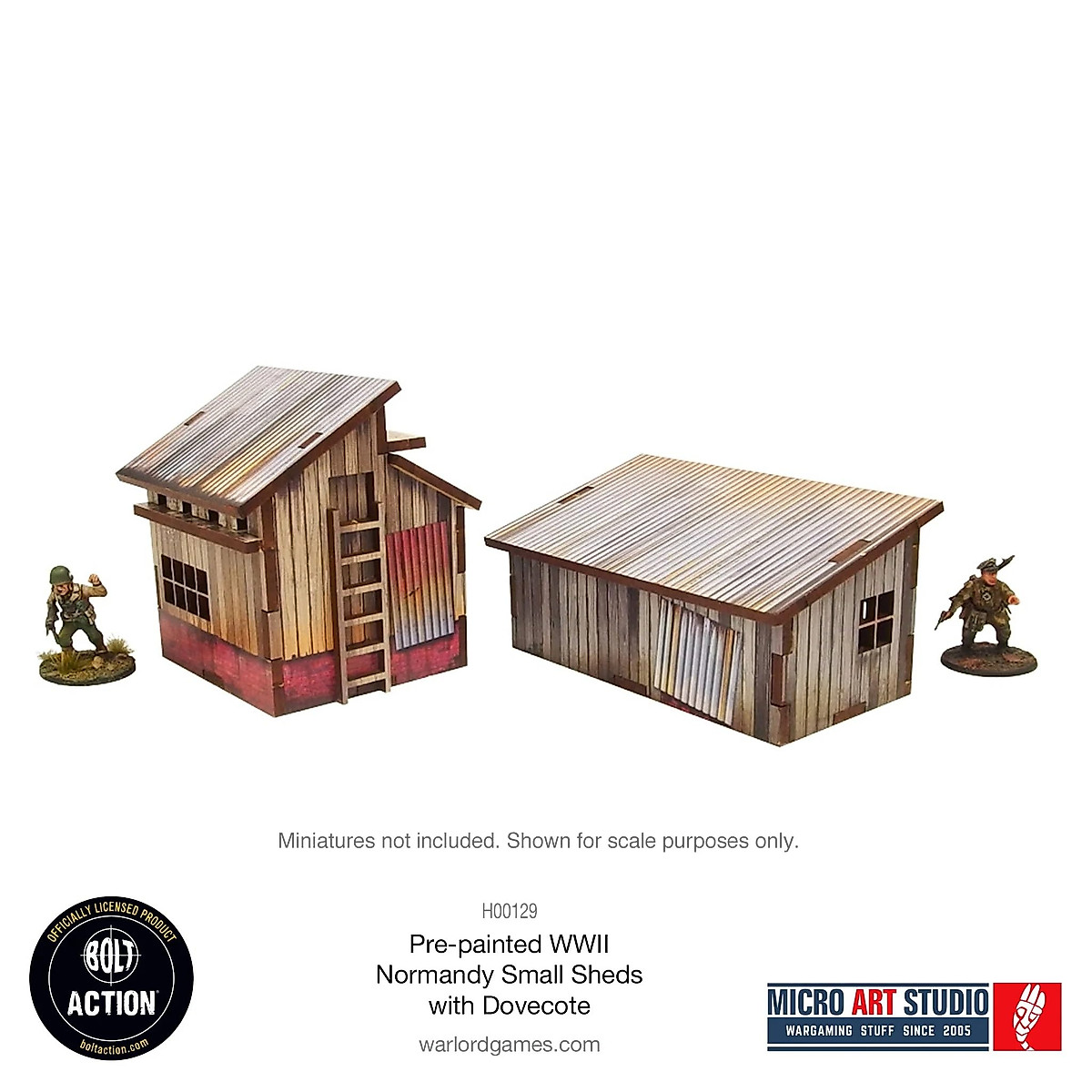 Micro Art Studio: WW2 Normandy Small Sheds with Dovecote HDF Prepainted Terrain