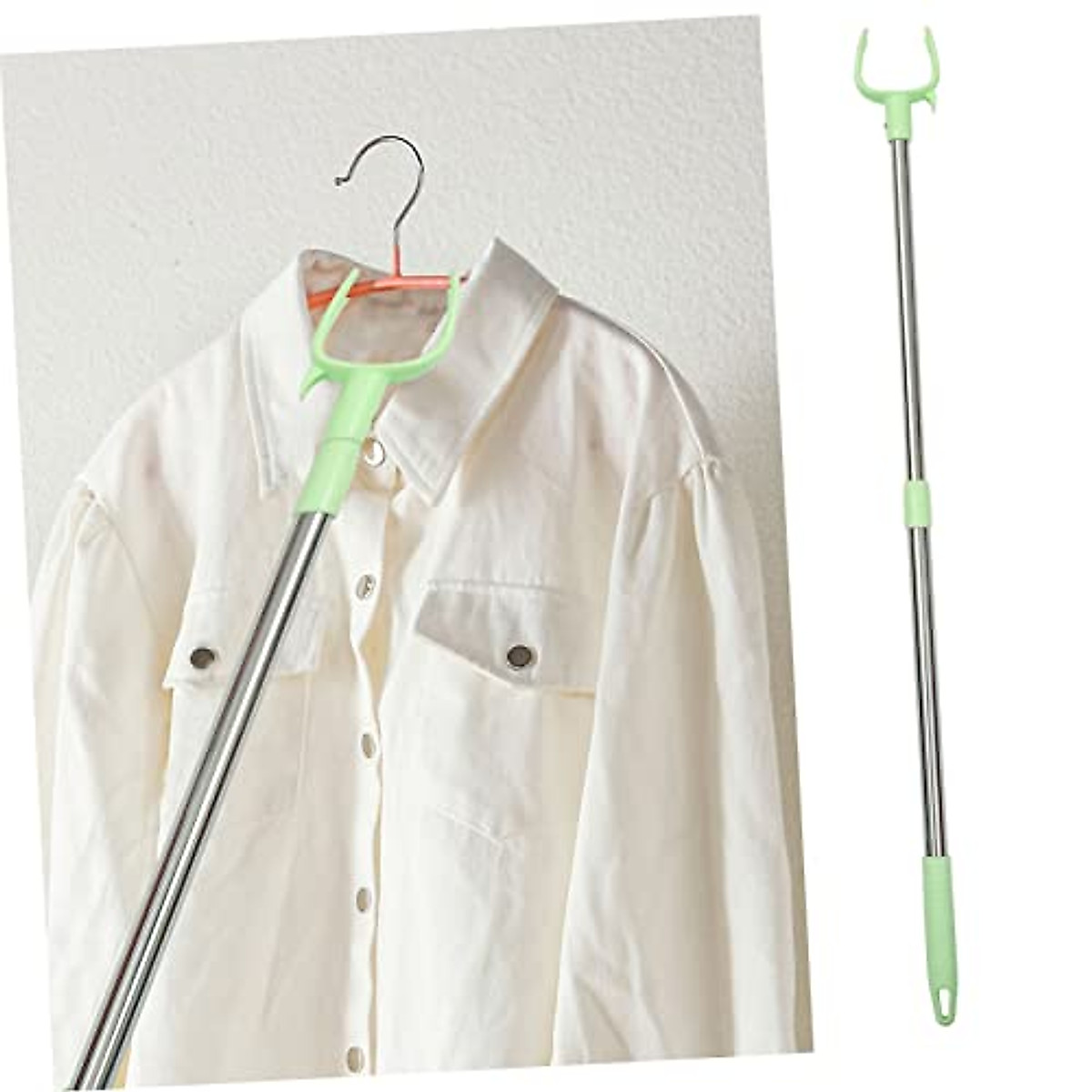 Holibanna 2pcs Clothes Pole Adjustable Hitch Metal Forks Metal Clothes Hanger Garment Hook Reach Pole Clothing Shepherd Hook Clothing Hanger Rod Home Clothes Rod Home Supplies Clothes Pole