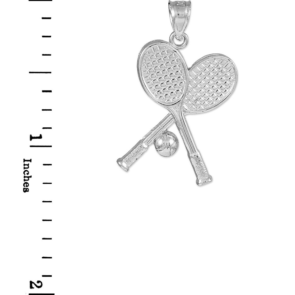Fine .925 Sterling Silver Tennis Racquets and Ball Sports Charm Pendant
