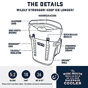 YETI Hopper M20 Backpack Soft Sided Cooler with MagShield Access, Charcoal