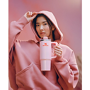 Stanley Quencher H2.0 Tumbler with Handle and Straw 30 oz | Flowstate 3-Position Lid | Cup Holder Compatible for Travel | Insulated Stainless Steel Cup | BPA-Free | Rose Petal Shimmer