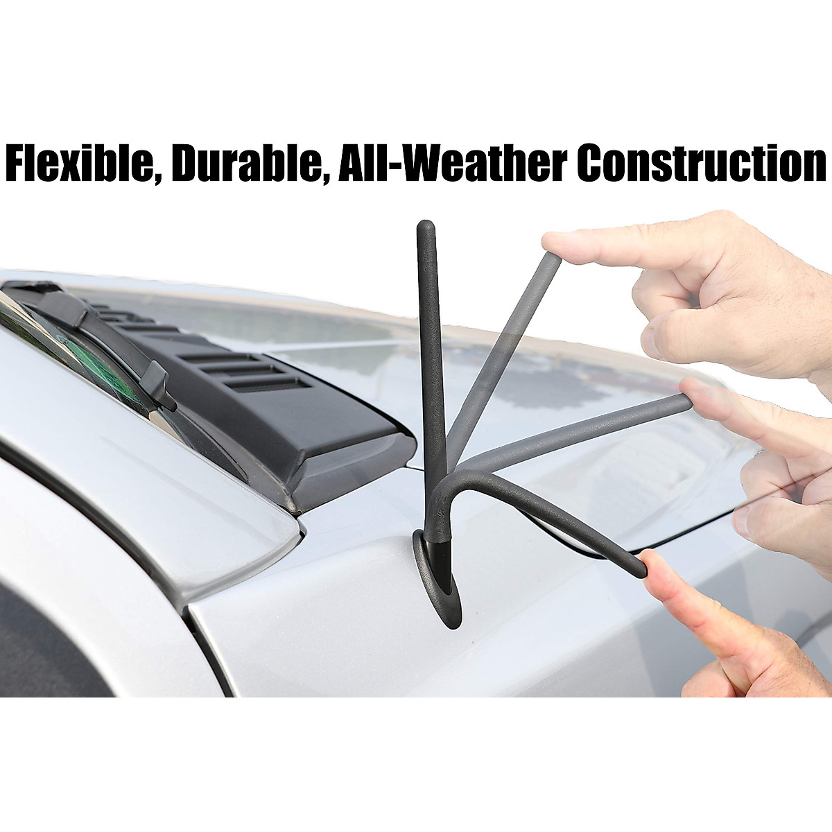 AntennaMastsRus - The Original 6 3/4 Inch is Compatible with Ford F-350 Super Duty (2017-2024) - Car Wash Proof Short Rubber Antenna - Internal Copper Coil - Premium Reception - German Engineered