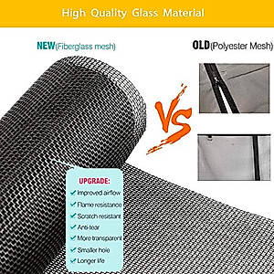 Garage Door Screen for 2 Car 16x7FT- Magnetic Reinforced Fiberglass Garage Door Screen,Stronger 2350g（5.2LB） High Energy Magnets ，Hands Free Magnetic Screen Door Black