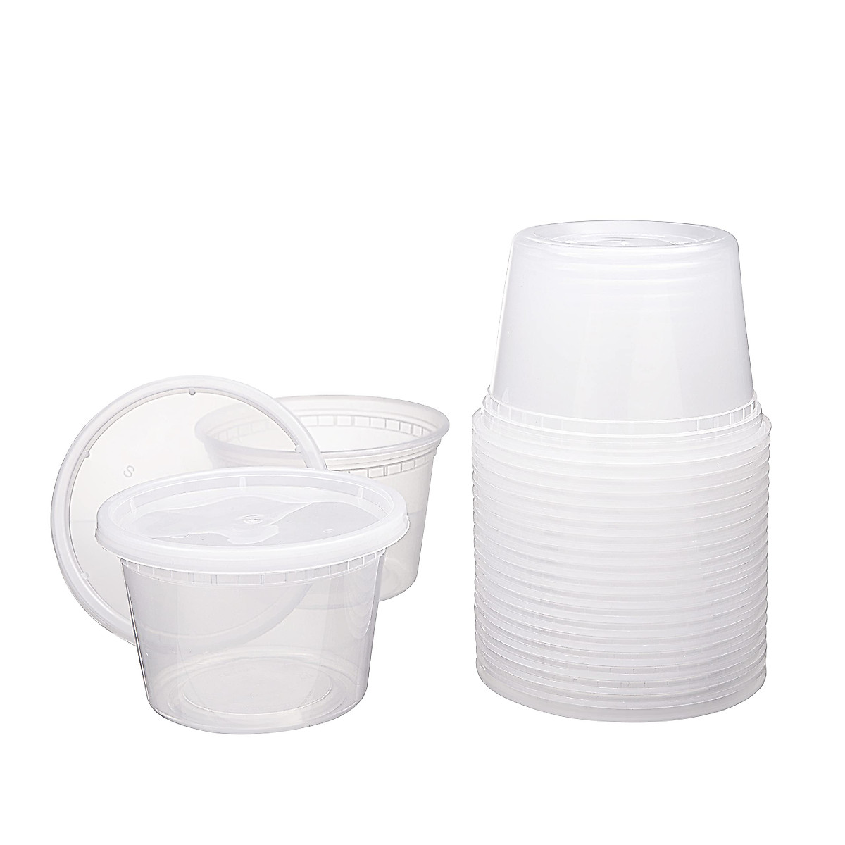 TigerChef Containers with Lids Leak Proof, Microwave, Freezer and Dishwasher Safe, BPA-Free (16 oz- 48 PACK)