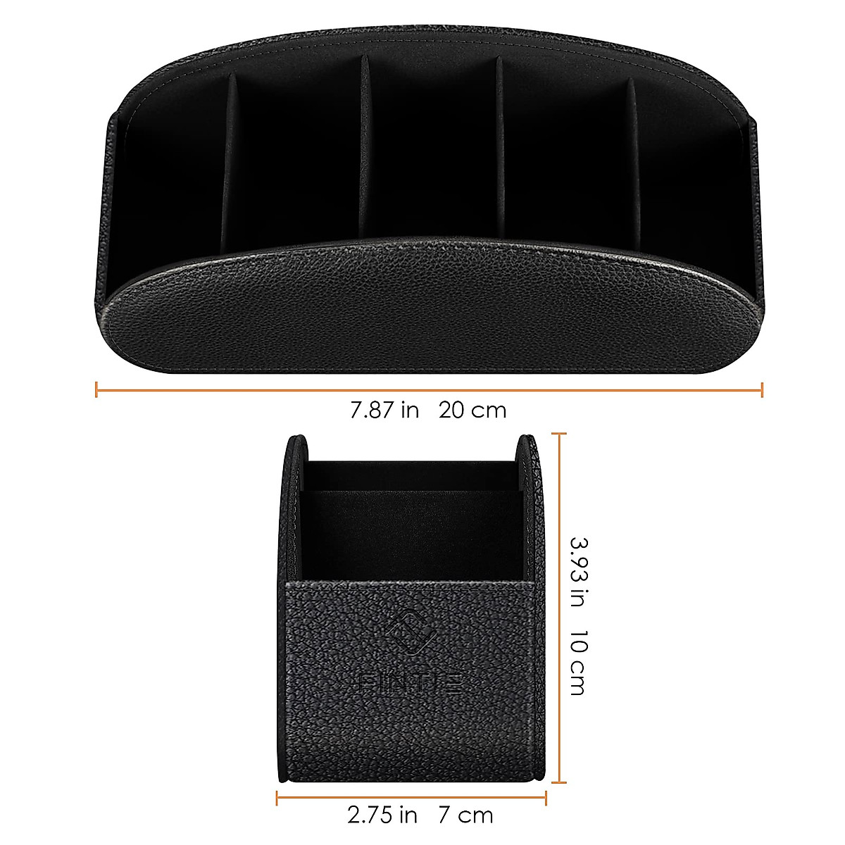 Fintie Remote Control Holder, Vegan Leather TV Remote Caddy Desktop Organizer 5 Compartments Fits TV Remotes, Media Controllers, Office Supplies, Makeup Brush