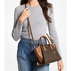 Michael Kors Avril Small Logo Top-Zip Satchel - Brown