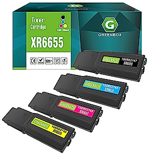 GREENBOX Remanufactured XR6655 High Yield Toner Cartridge Replacement for 6655 106R02745 106R02746 106R02747 106R02744 for WorkCentre 6655 Printer (4-Pack) GB-XR6655-1B3C