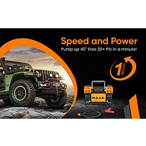 EZ FLATE M.O.A.B. Dual Air Compressor for 4x4 Offroad Vehicles, Fast Inflation, 12V Power, Easy to Use, Storage Bag