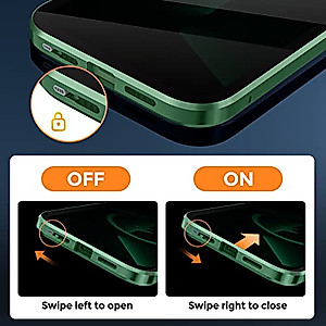 [2023 New Safety Lock+Camera Protector] Magnetic Case for iPhone 13 Pro Max,[100% Screen Sensitivity ][Anti-Peeping Screen Protector] Double Sided 9H Glass Privacy Case for iPhone 13 Pro Max