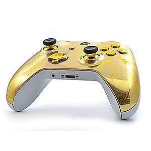 MODDEDZONE Custom MODDED Wireless Controller for Xbox One S/X and PC - With Unique Smart Mods - Best For First Person Shooter Games - Handcrafted by Experts in USA with Unique Design (Gold Thunder)