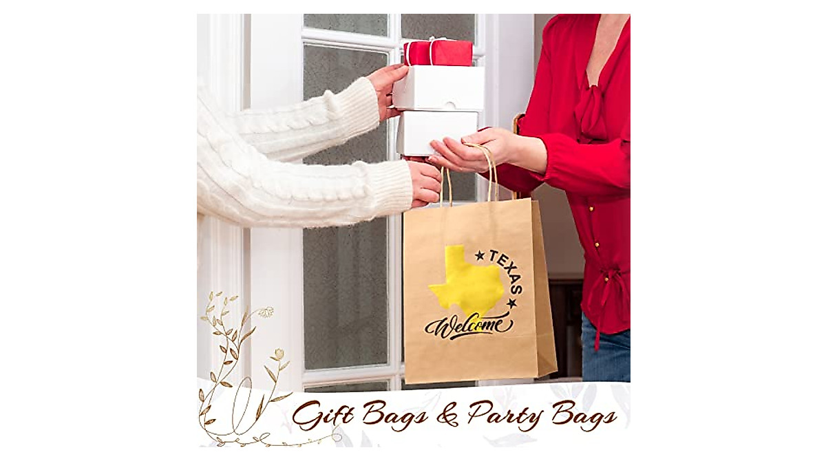 Texas-Shaped Gift Bags with Gold Foil | Hotop 12-Pack for Events