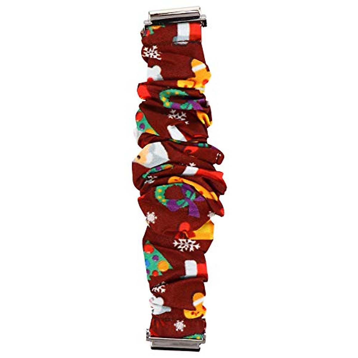 Hemobllo Reloj Inteligente Christmas Watchband Scrunchie Watch Band Wristwatch Elastic Fabric Cloth Floral Printed Strap Bracelet Compatible for Versa 2 (Brown) Womens Watches
