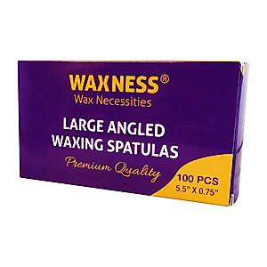 Waxness Body Waxing Wooden Angled Spatula Applicator 100 Pk