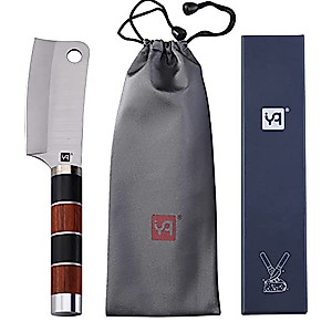 YQ Premium Cheese Knife for Charcuterie Boards,Multipurpose Cheese Cutter Cheese Cleaver,Hard Cheese Cutting Knife,3.2" Colorful Wooden Handle,Gift Box