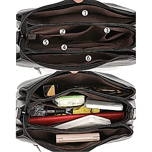 EDIWER Crossbody Bag for Women Stylish Vintage Shoulder Bag Waterproof Satchel Multi-pockets Handbag with Detachable Strap