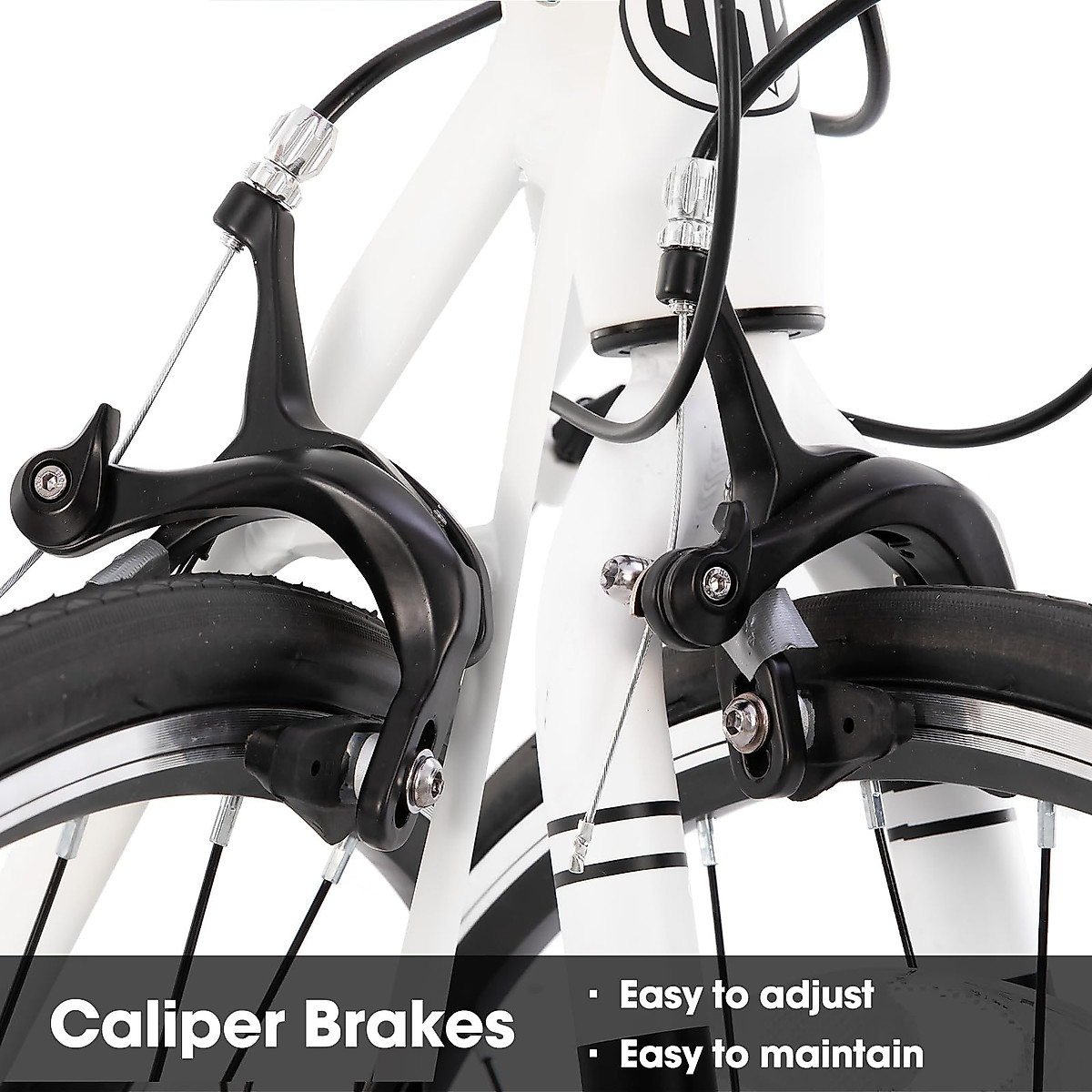 HH HILAND 700C Road Bike, 14 Speeds Sport Bike, Light Weight Aluminum Frame, Racing Bike for Men Women Adult Bicycle White 57 CM Frame