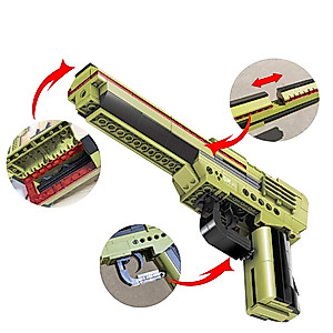 HOCHE Gun Model Kits for Kids Desert Eagle 3-in-1, 202 Pcs Model Kit Building Blocks Gun DIY Can Launch Weapon Military Model Toy, Improve Kid's Concentration