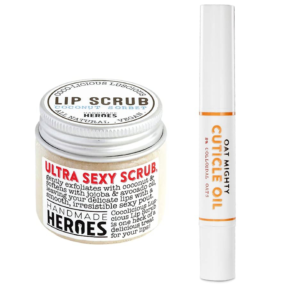 Save 20% - Handmade Heroes Lip Scrub and Cuticle Oil Pen Bundle