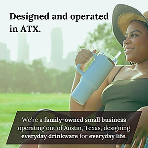 Practical Pours 40 oz Tumbler with Handle and Straw Lid | Reusable Stainless Steel Water Bottle Travel Mug Cupholder Friendly | Mother's Day Gifts for Women Men Him Her | Cream, 40oz