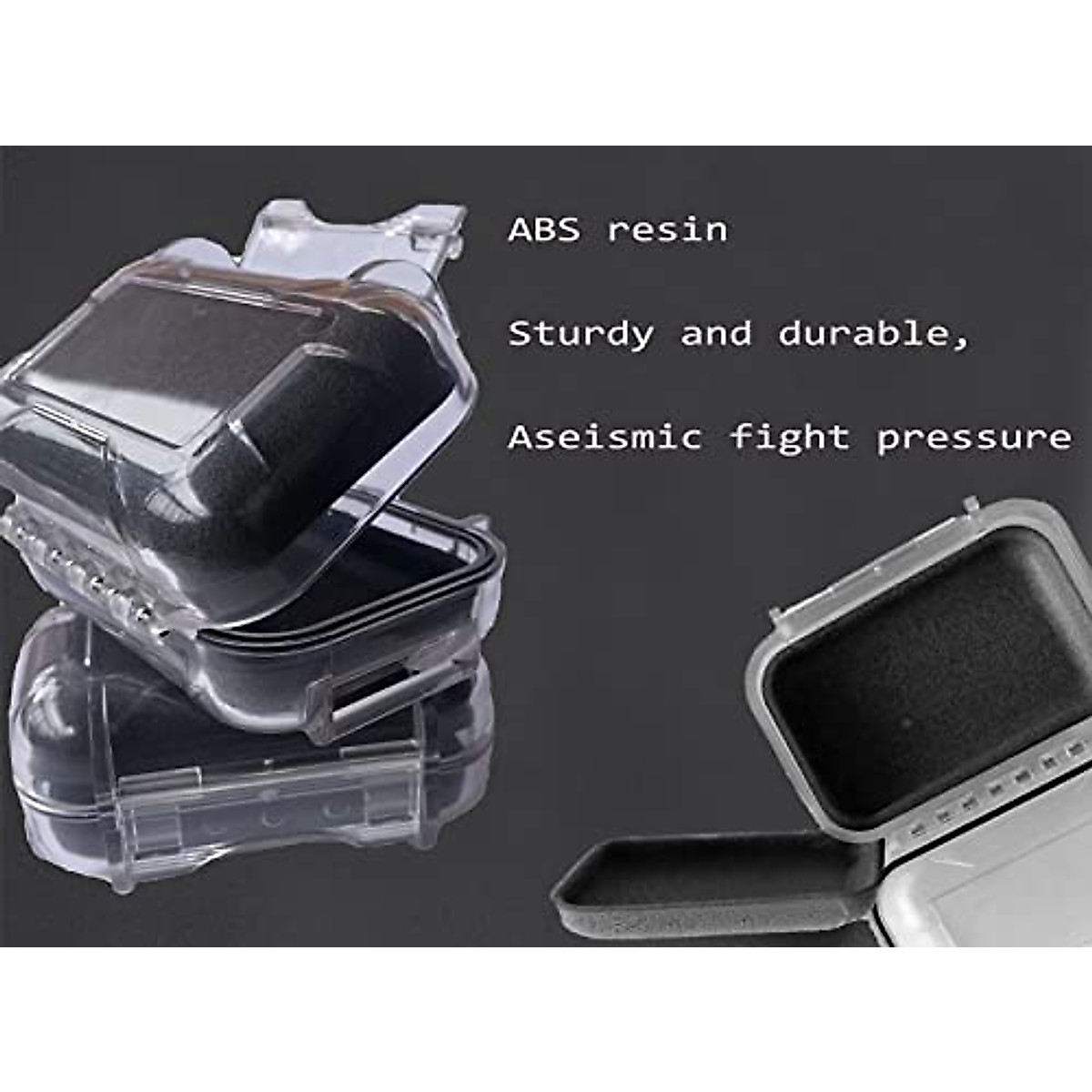 FEDAI Earphone Case, ABS Resin Hard Storage Box Multifunction Protective Case for Earphone, Earbud, in-Ear Monitor Eartip(Black)