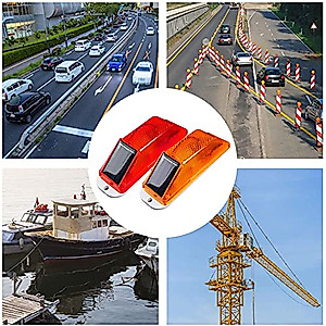 RISOON Solar Strobe Warning Light: Sensitive LED Warning Lamp High Bright Waterproof IP65 Light Control Flashing Beacon Barricade Construction Safety Traffic Light for Driveways Dock (Yellow)