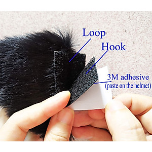 HHongJM Helmet Cat Ears Helmet Accessories Decoration for Motorcycle,Helmet Pigtails Cycling, Skating with Black Helmet ponytails(Helmet Not Included)