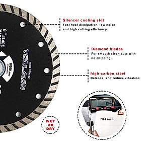 Toolman Circular Saw Blade Universal Fit 6" For Dry Mansonry works with DeWalt Makita Ryobi Skill Bosch STH042